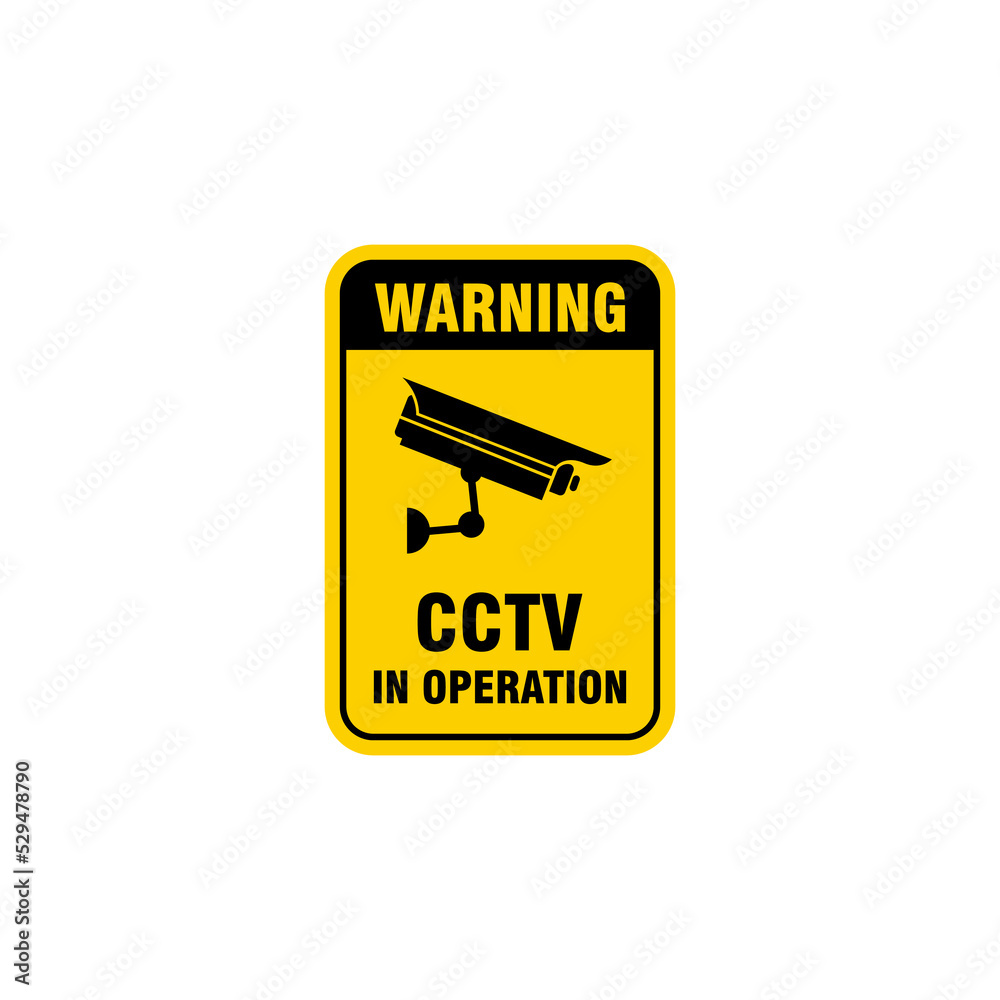 cctv in operation sign template vector Stock Vector | Adobe Stock