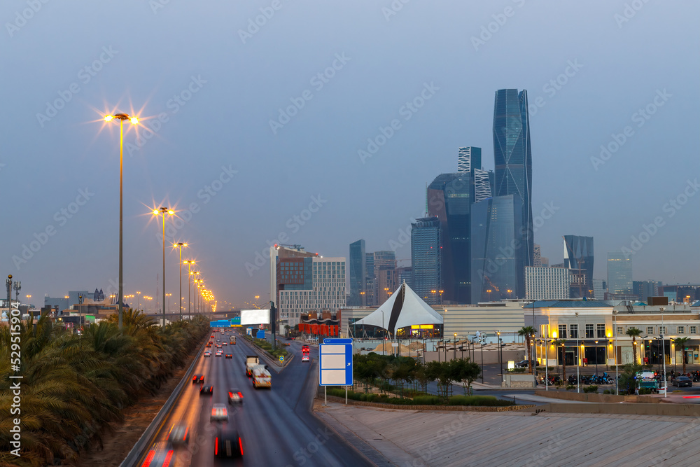 Long exposure photography of the northern ring road in Riyadh, downtown ...