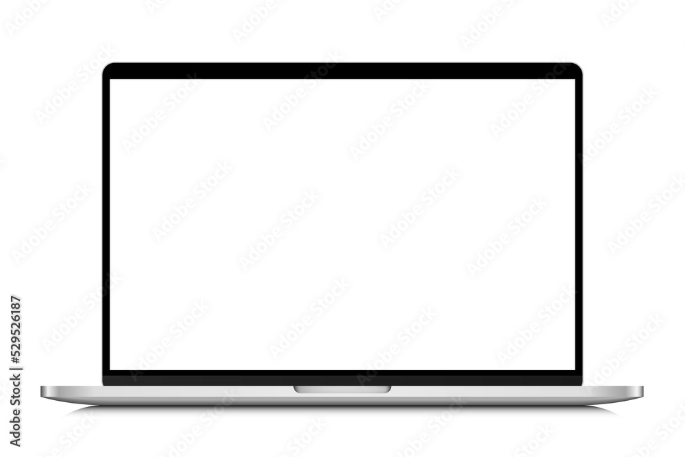 Isolated laptop mockup without background with blank screen. Stock ...