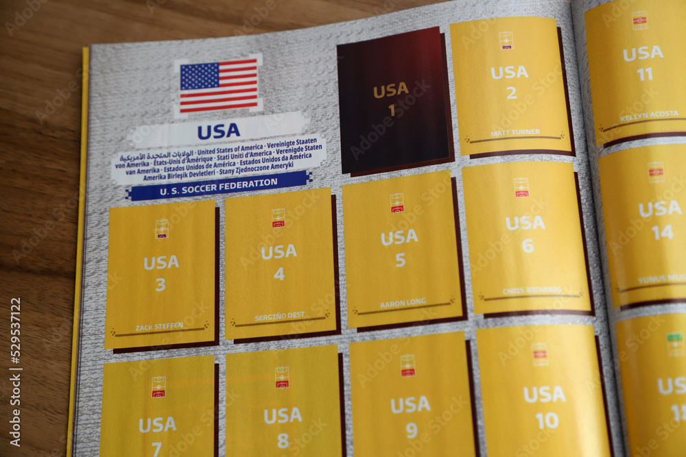 FIFA World Cup Qatar 2022. Panini Group. Stickers album. USA team ...