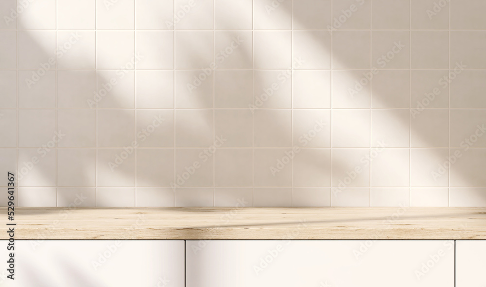 3D render close up blank empty space on beautiful oak wood wooden ...