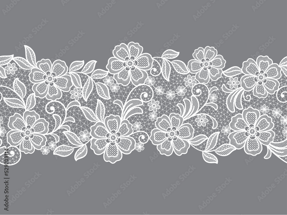 seamless floral lace pattern.Vector lace flowers. Stock Vector Adobe Stock