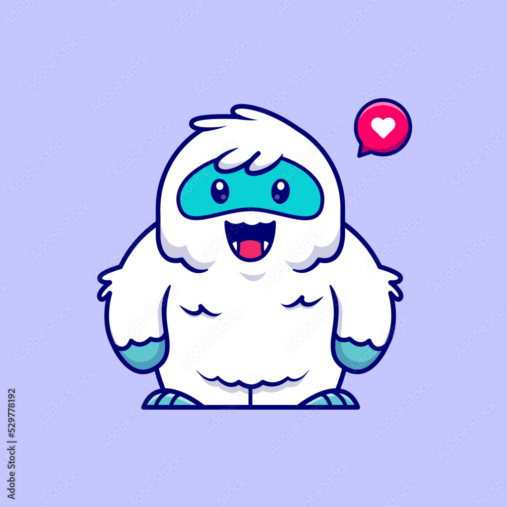 Vektor Cute Yeti Cartoon Vector Icon Illustration. Animal Nature Icon ...