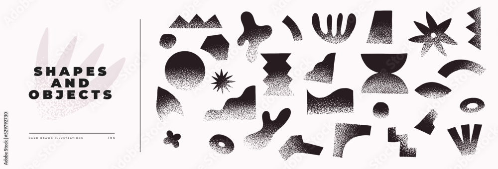 Image vectorielle Stock Big set of abstract graphic shapes with noisy ...