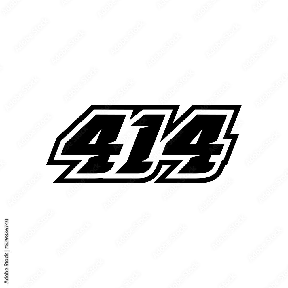 Racing Number 414 Logo Design Inspiration Stock Vector | Adobe Stock