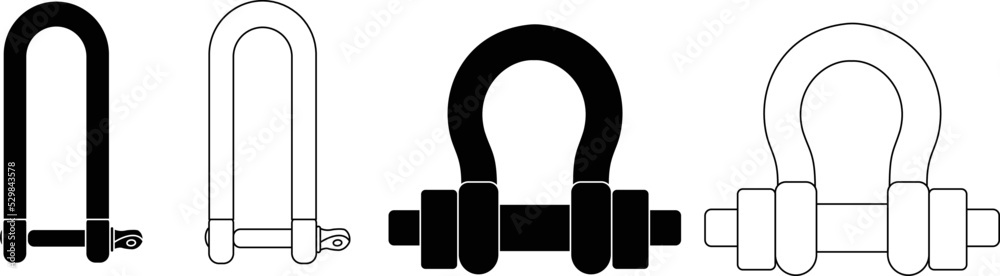 Vector de Stock Bow shackle vector icon. That metal or steel with ...