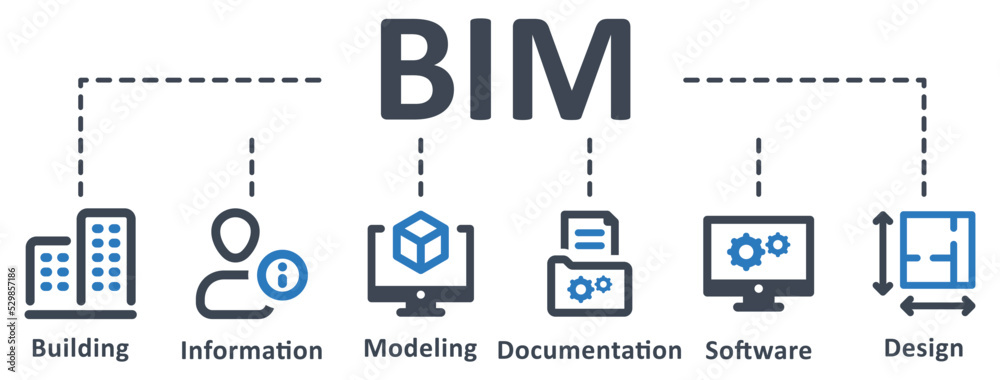 BIM icon - vector illustration . building, information, modeling ...