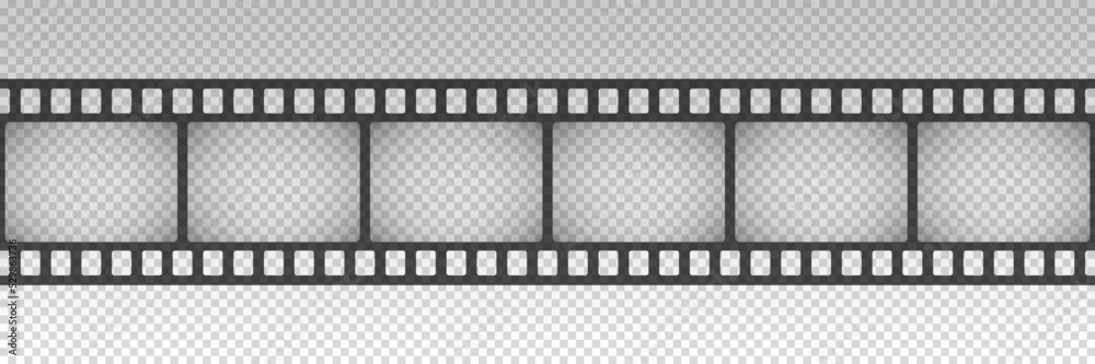 Film strip pattern. Repeated black filmstrip on transparent background ...