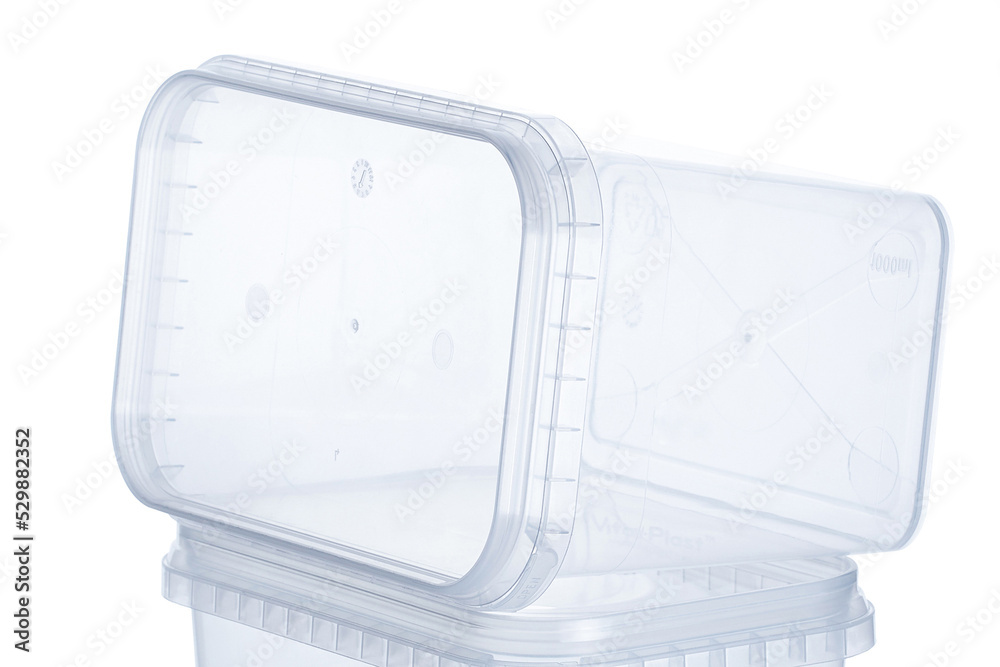 transparent plastic rectangular container with transparent lid - 1000 ...