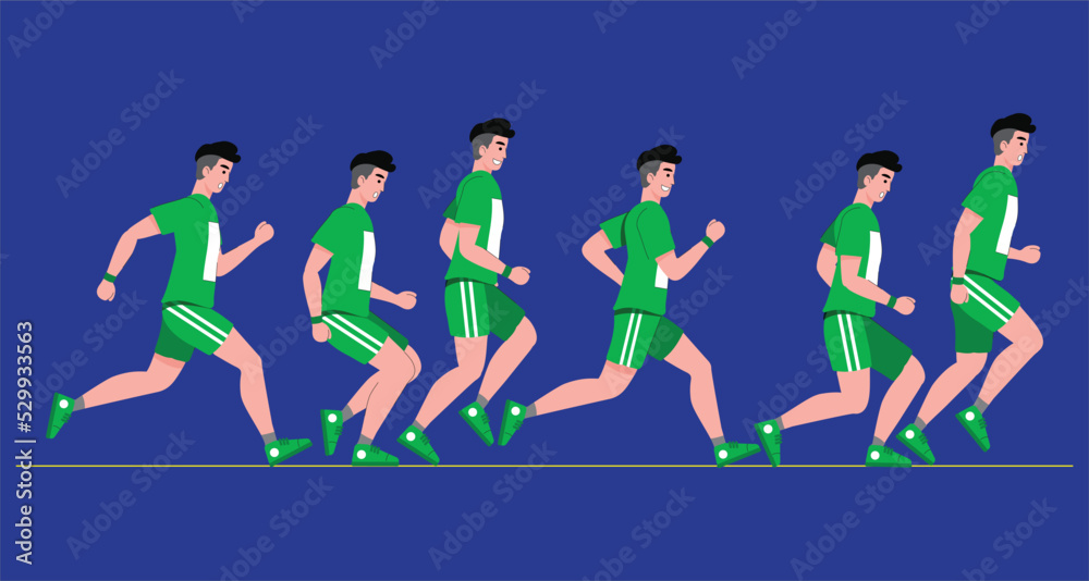 Running man sequence, frames vector illustrations. sport animation ...