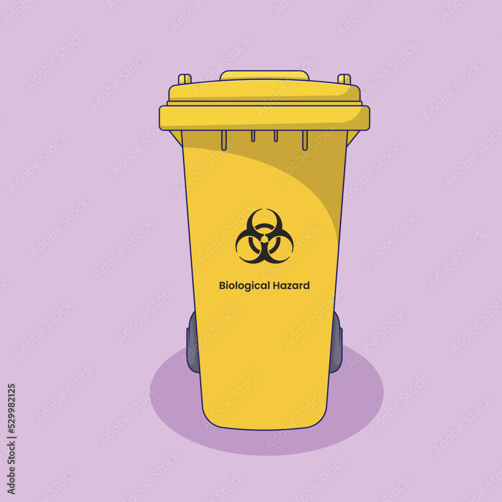 Biohazard Garbage Bin Vector Illustration. Trash Can. Garbage Can. Flat ...