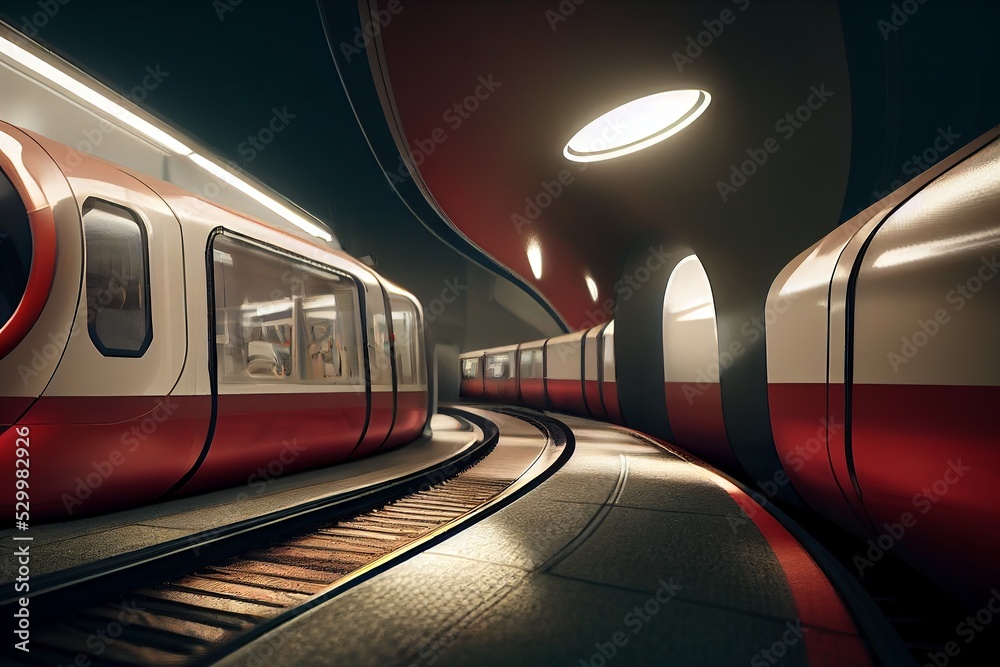 High-speed supersonic rail system based on magnetic elevation, airless ...
