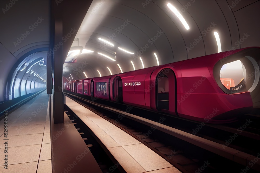 High-speed supersonic rail system station based on magnetic elevation ...