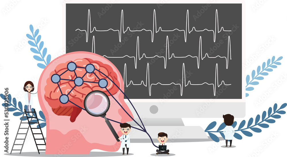 Hemorrhagic brain stroke concept. Apoplexy, cerebral hemorrhage ...