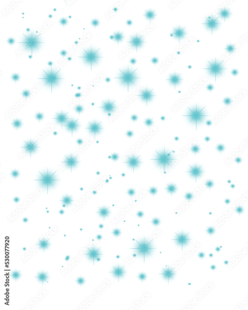 Light blue glowing stars, lens flare. Spotlight, lightning effect ...