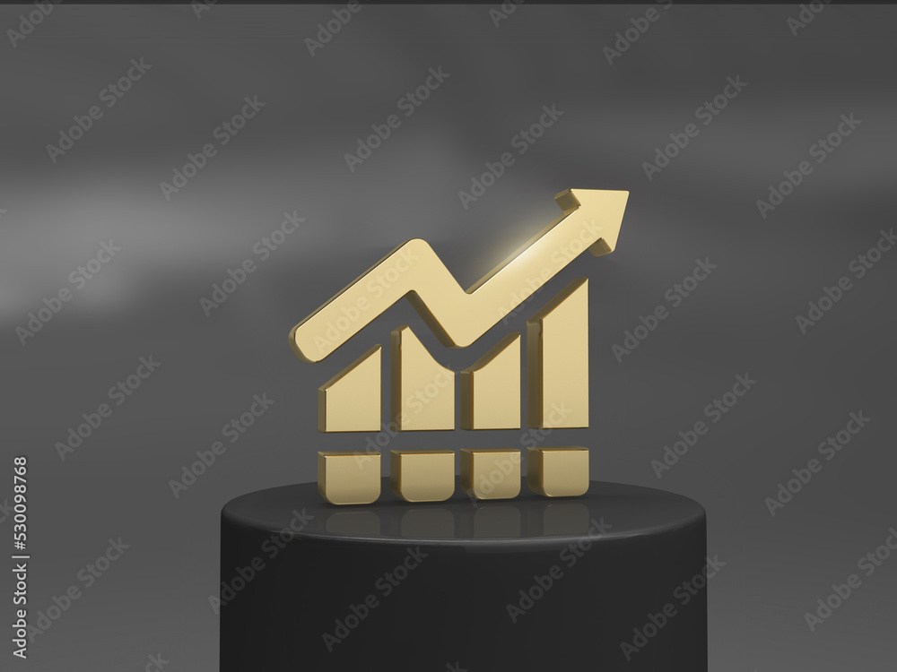 Upward going graph representing economic growth. Decent Work and ...