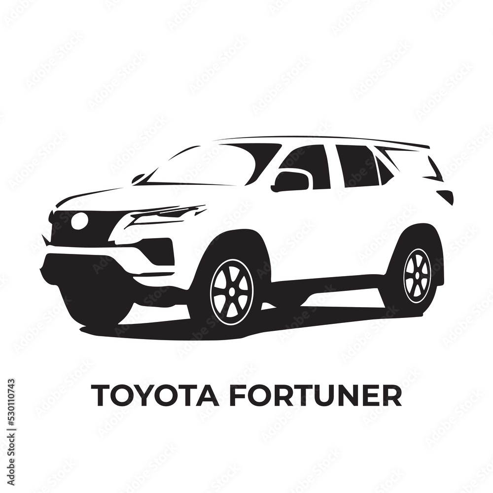 Vector silhouette of a Toyota Fortuner car Stock Vector | Adobe Stock