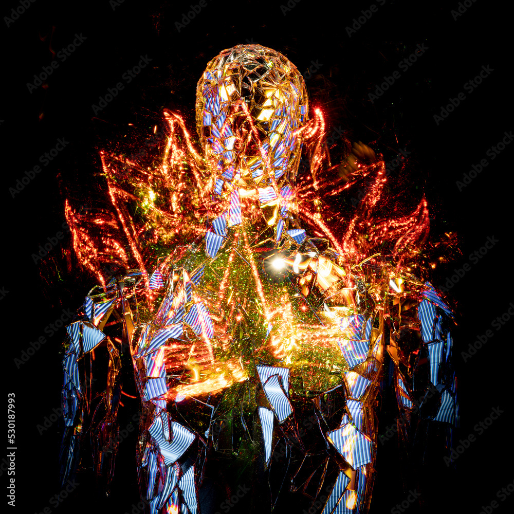 music album cover, abstract silhouette demon Stock Illustration | Adobe ...