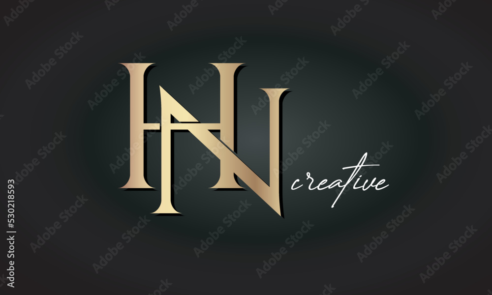 HN letters luxury jewellery fashion brand monogram, creative premium ...