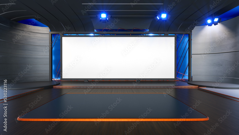 Alpha Channel Studio Set Background 2267_3D Virtual TV Studio News ...