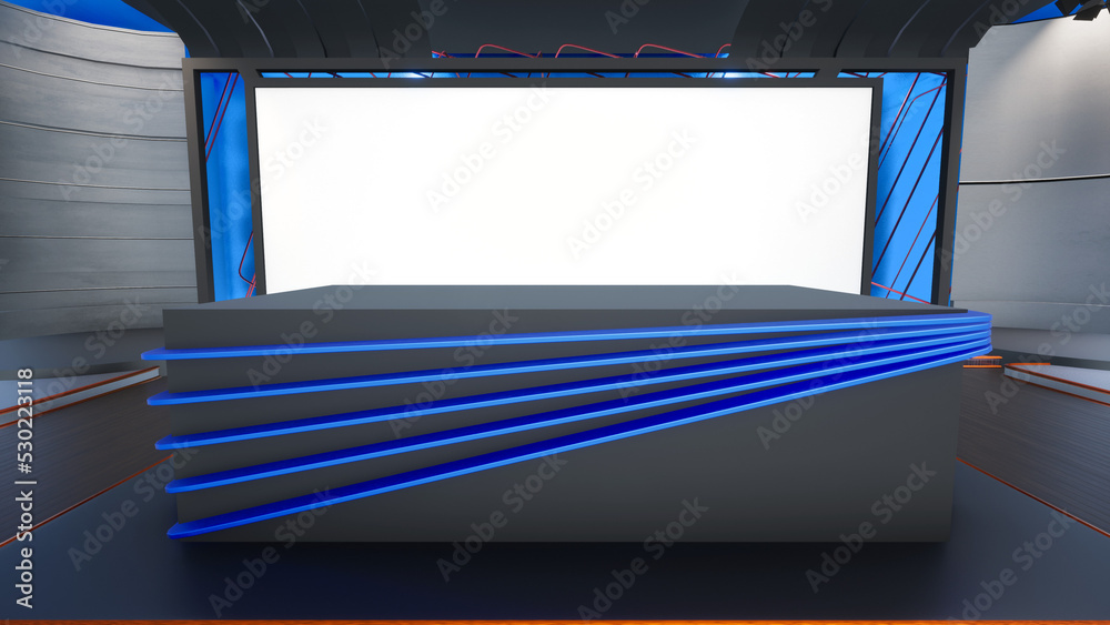 Alpha Channel Studio Set Background 2267_3D Virtual TV Studio News_Studio Background Stock ...