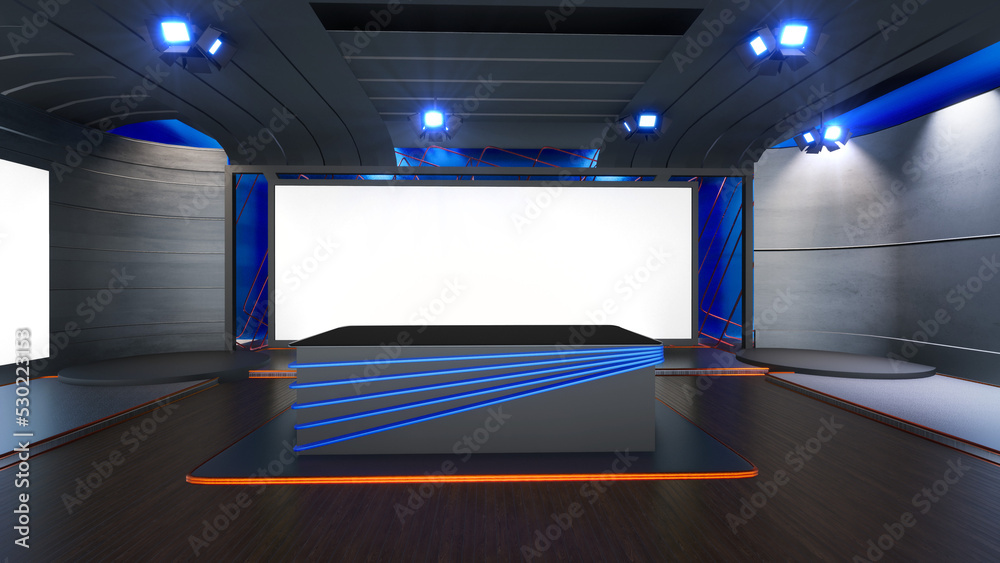 Alpha Channel Studio Set Background 2267_3D Virtual TV Studio News ...