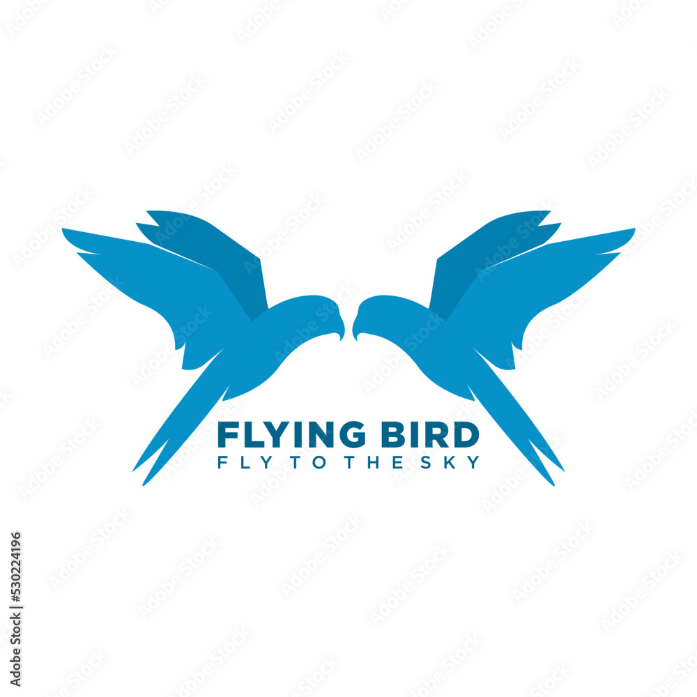 Flying bird logo. Logo with flying blue bird concept. logo with ...