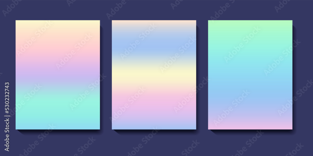 Vector de Stock Set of abstract colorful y2k mesh gradients. Cool ...