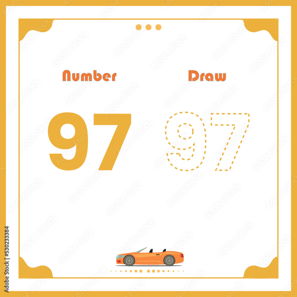 Number drawing for kids fun outline vector preschool number ...