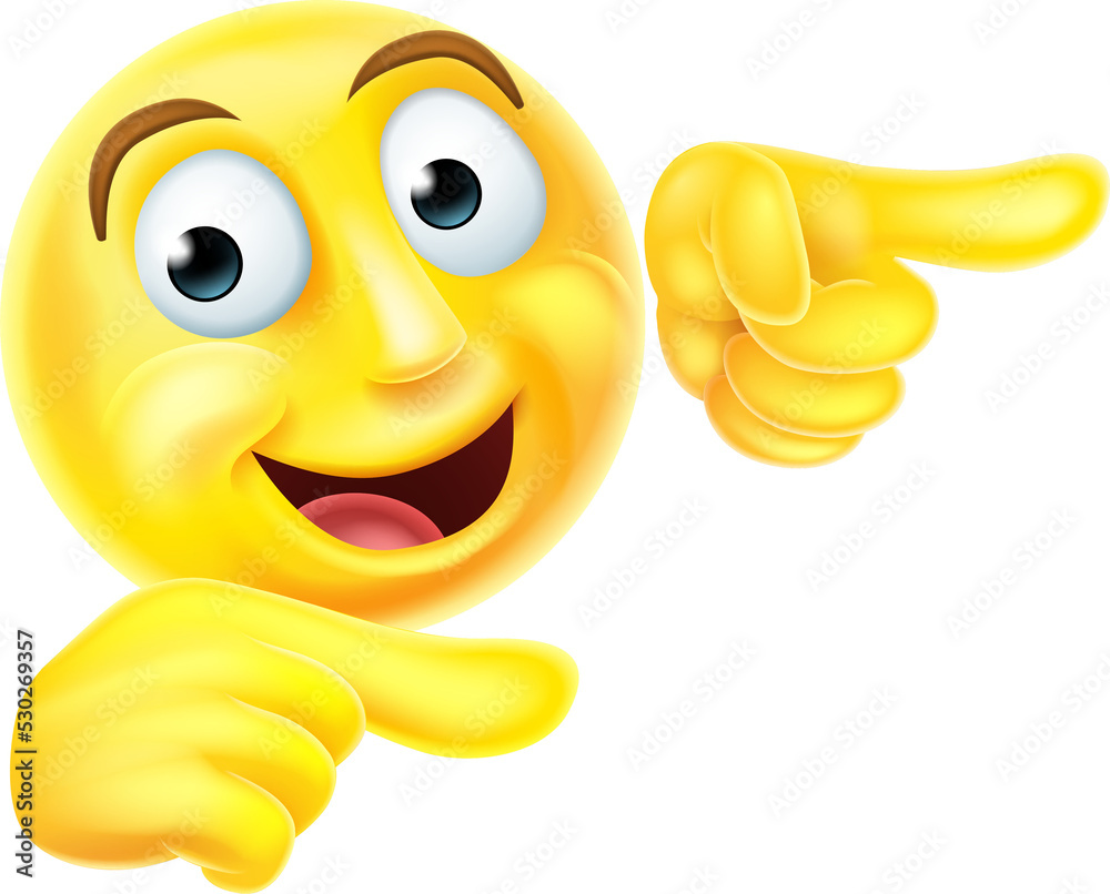Emoji emoticon smiley pointing Stock Illustration | Adobe Stock