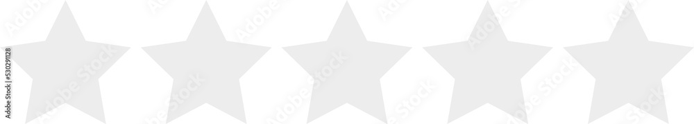 Five gray stars in a row, 0-5 rating, review system. Isolated png ...