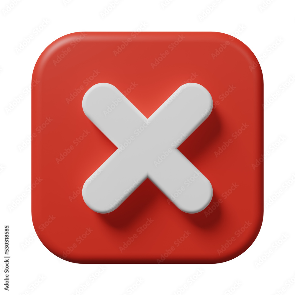 Illustration Stock Red cancelled X cross mark sign delete or remove ...