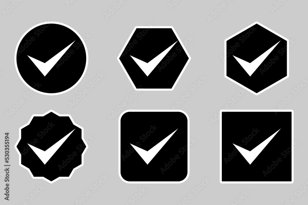 Check marks Icon Set, Tick marks, Accepted, Approved, Yes, Correct, Ok ...