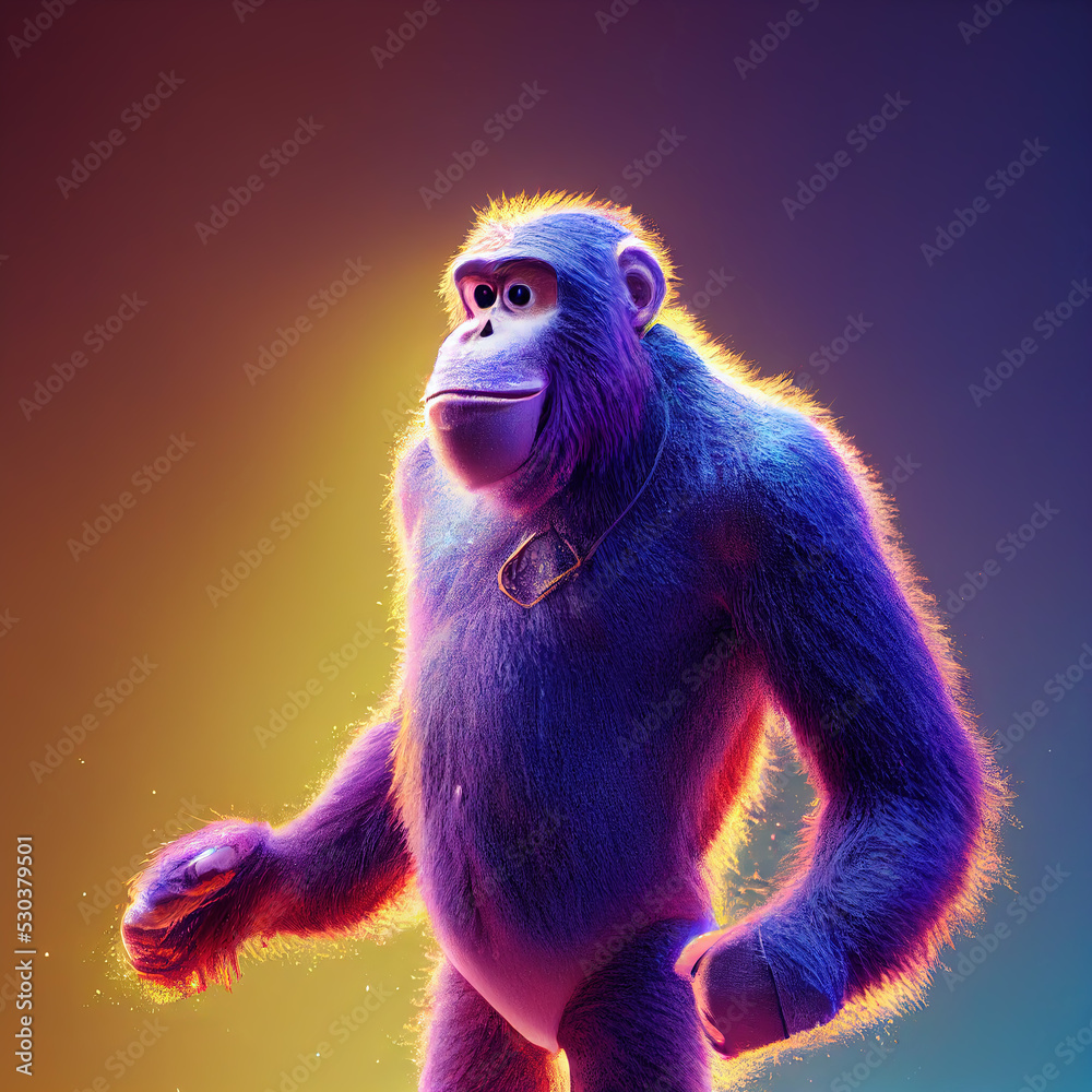 APE Monkey Gorilla Orangutan Human Bank Staff in Suit with Glasses ...