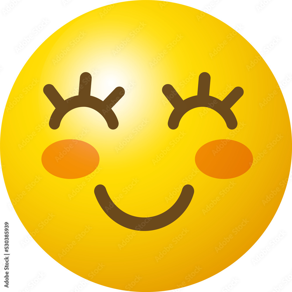 Stock-Illustration „Happy Emoticons, Round abstract comic smile Faces ...