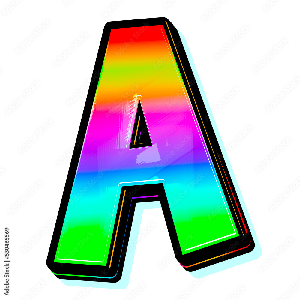 Jungle King alphabet rainbow font colorful alphabet ,a. design for ...