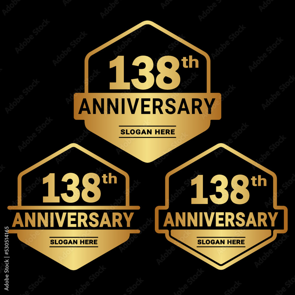 138 years anniversary celebration logotype. 138th anniversary logo ...