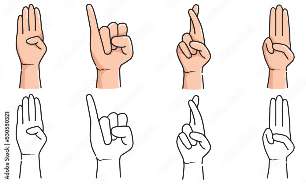 vector graphic illustration of various hand poses, perfect for ...
