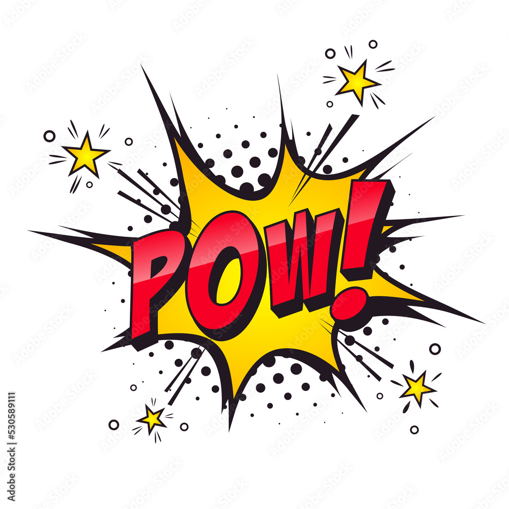 Comic word art pow! Format PNG. Stock Illustration | Adobe Stock