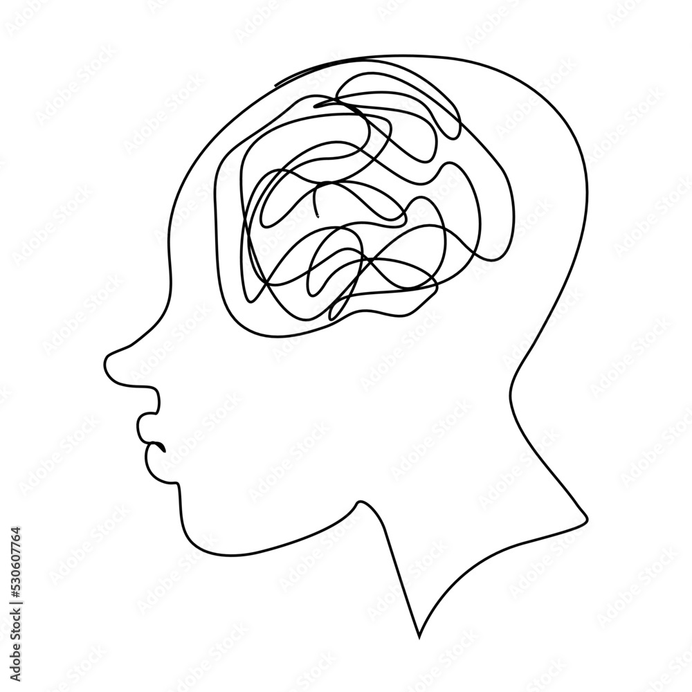 continuous line drawing of people who are confused about their mental ...