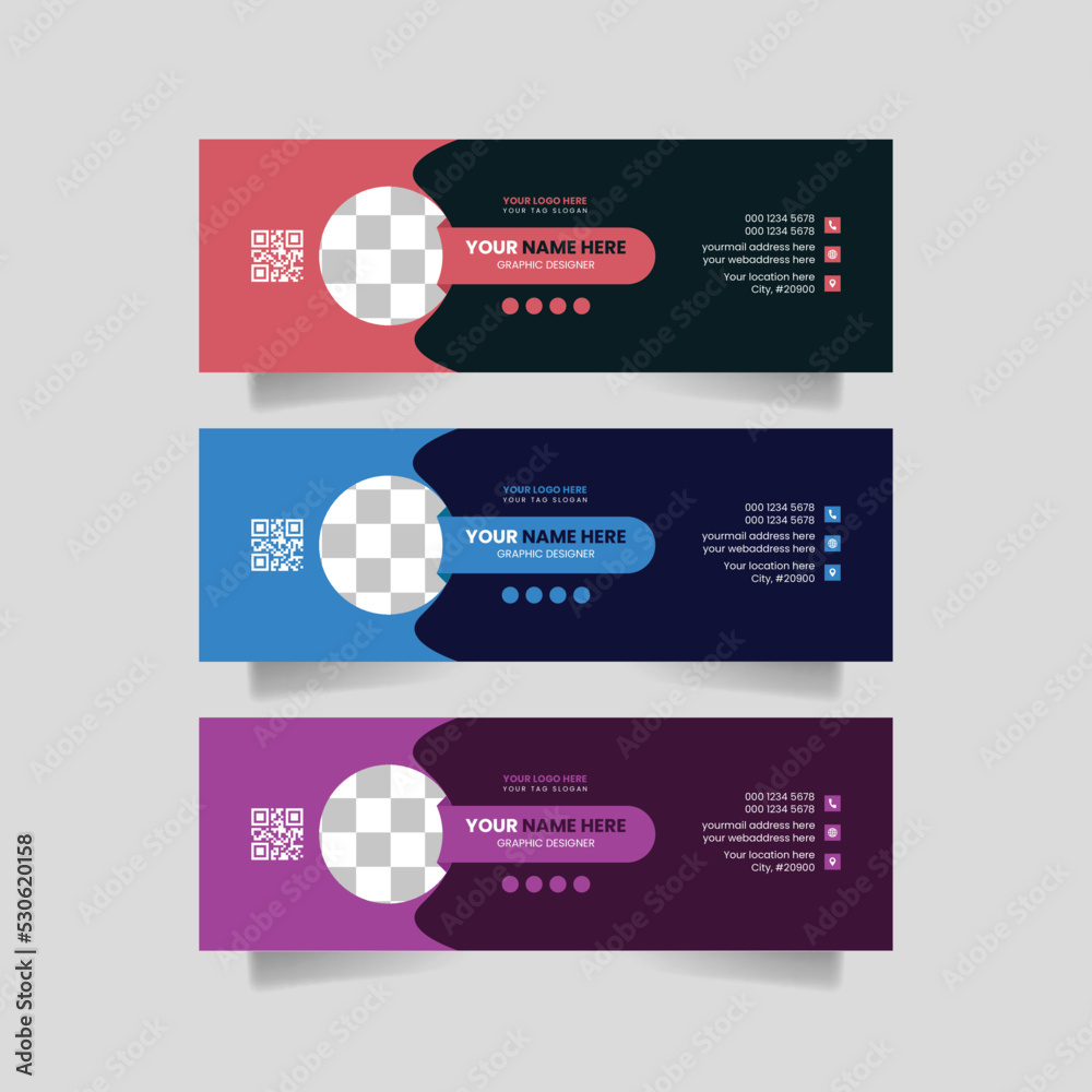 Corporate business email signature facebook cover page social media ...