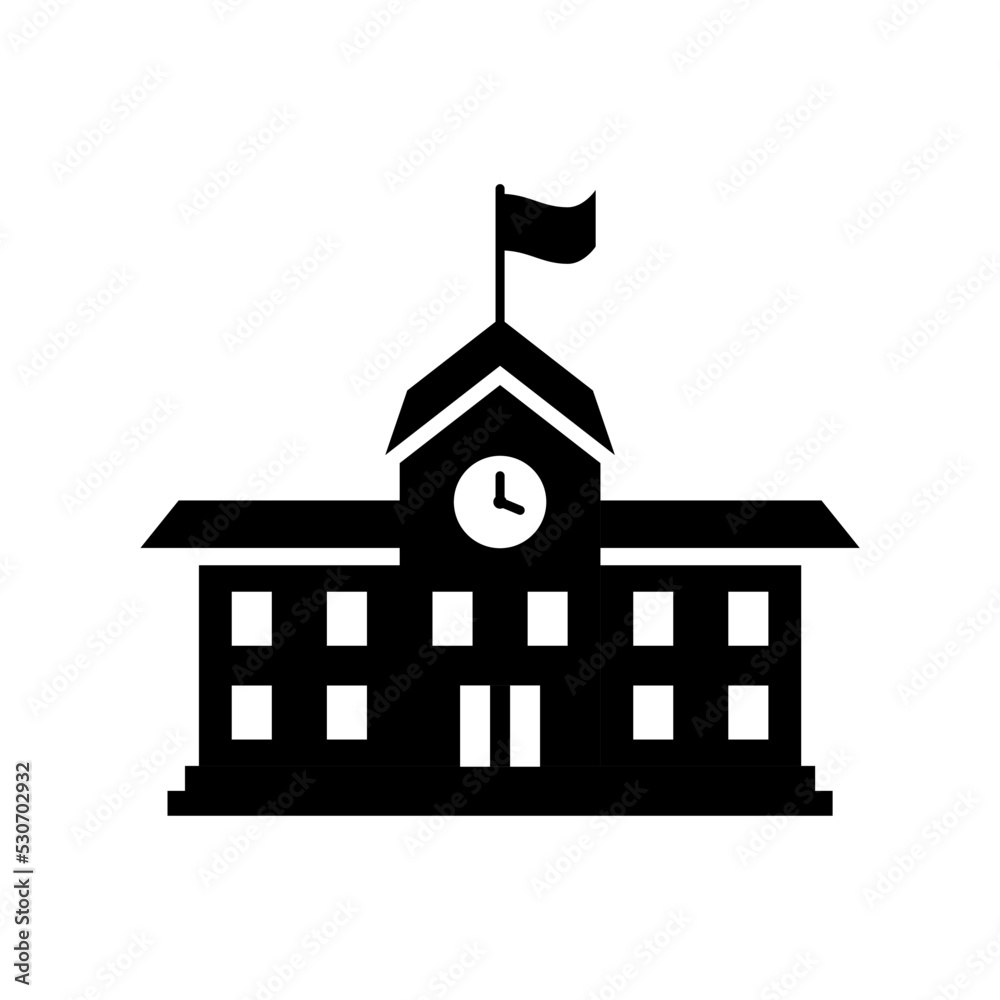 Vector de Stock Icono de escuela. Edificio escolar. Concepto de ...