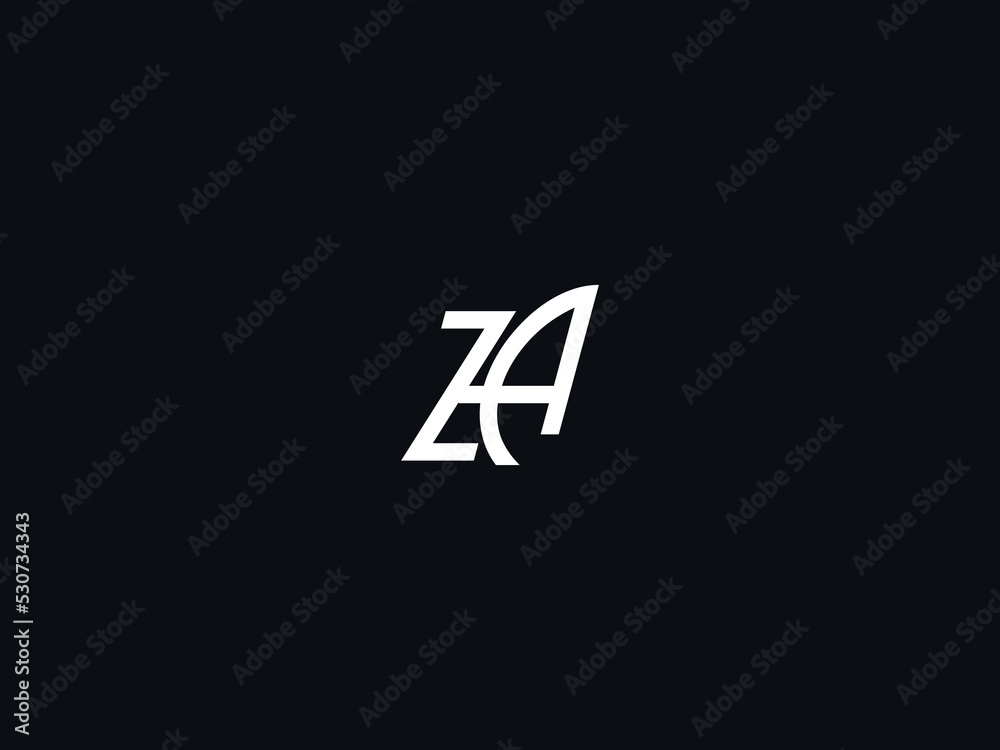 Modern ZA Letter Logo, z&a za Logo Icon With Black And White Color ...