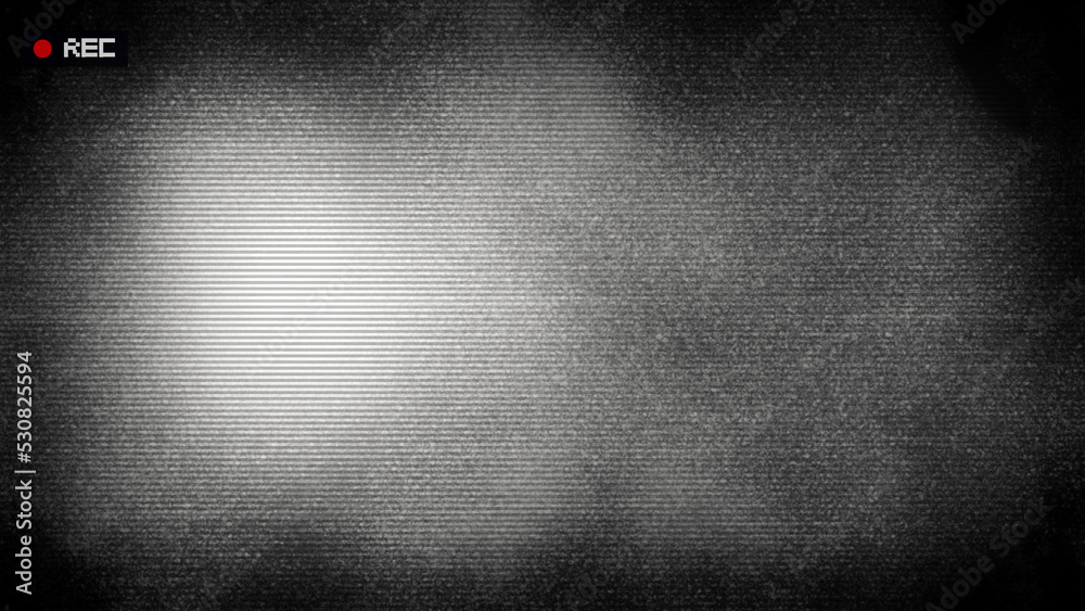 Retro CCTV or VHS video white noise background texture with red ...