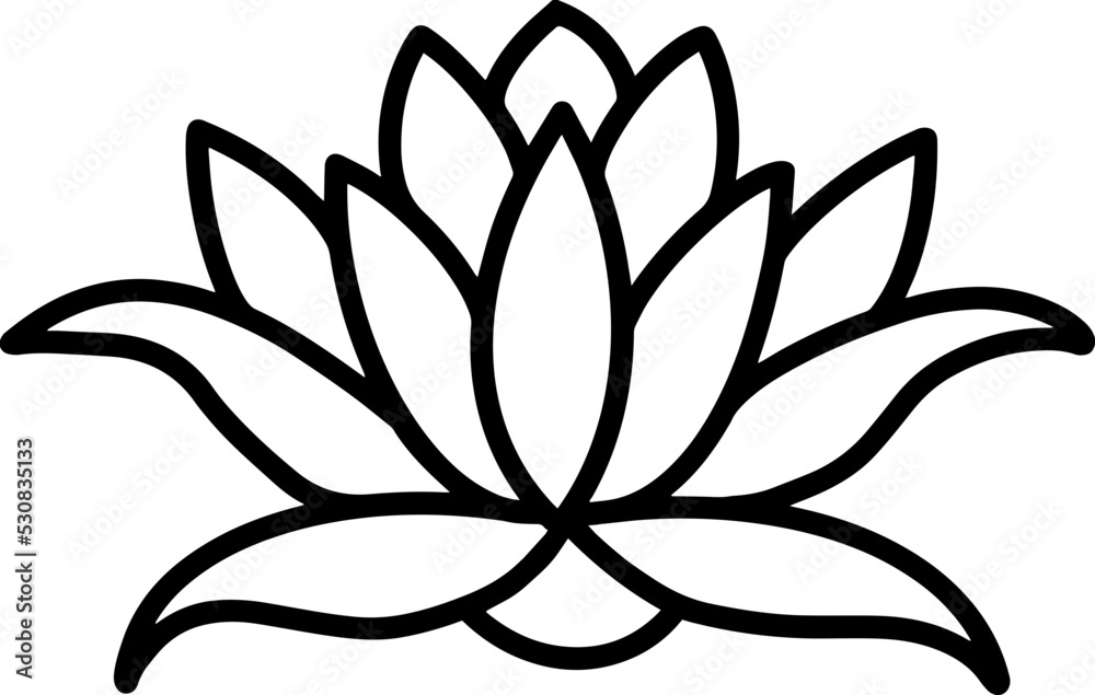 simple lotus flower line drawing outline Stock Vector | Adobe Stock