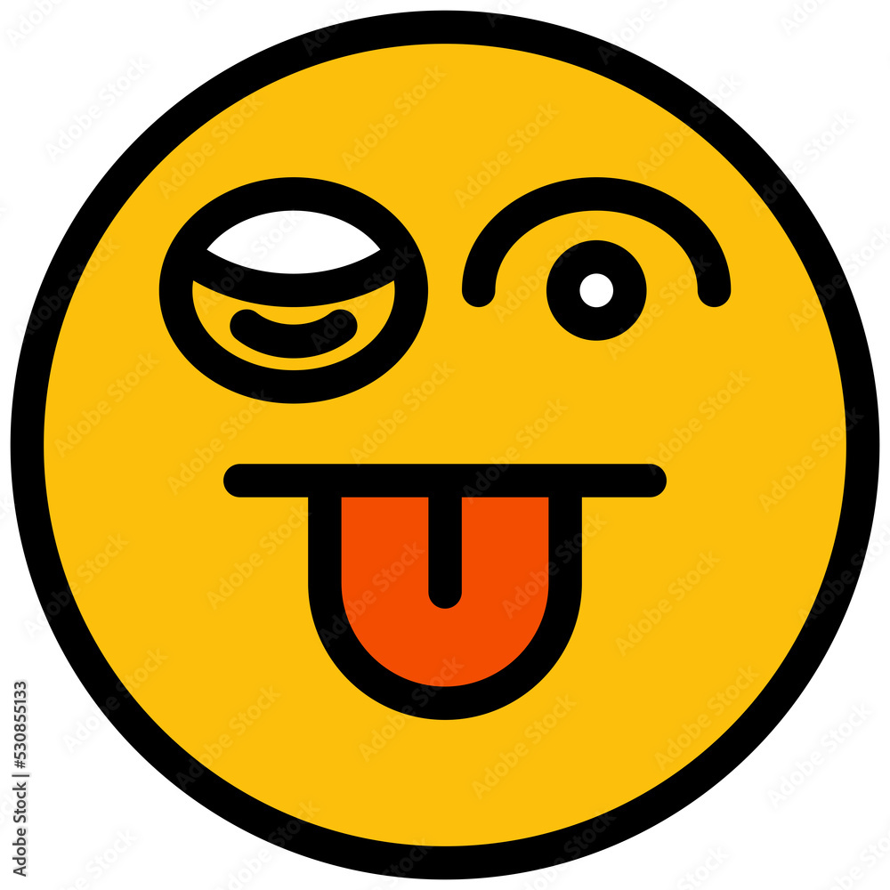 cute and cheeky face emoticon illustration Stock Illustration | Adobe Stock