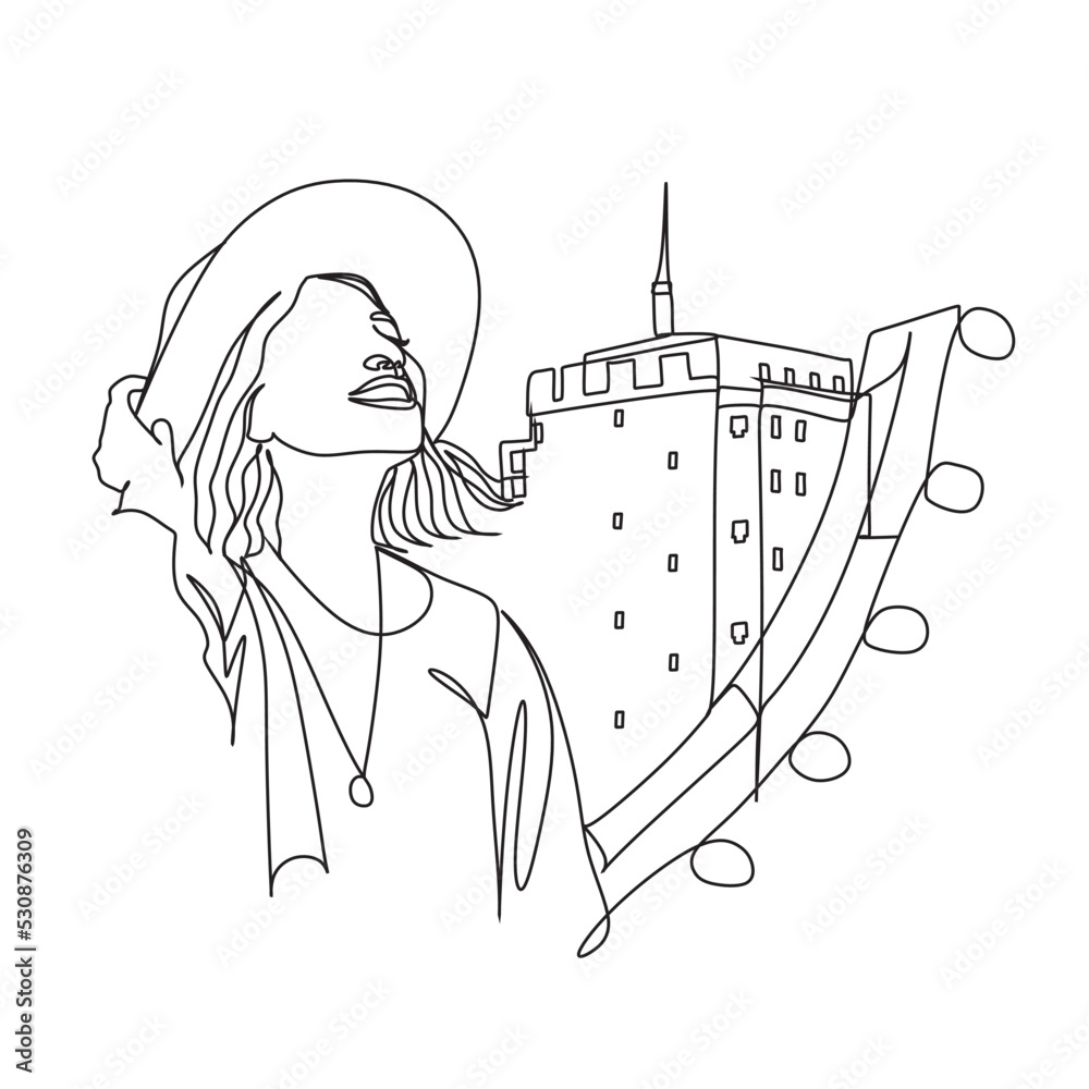 London Skyline one line.Tower One Line Drawing. Minimalist Design ...