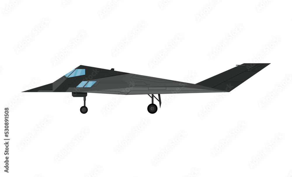 Military jet bomber aircraft isolated icon. Modern army force aviation ...