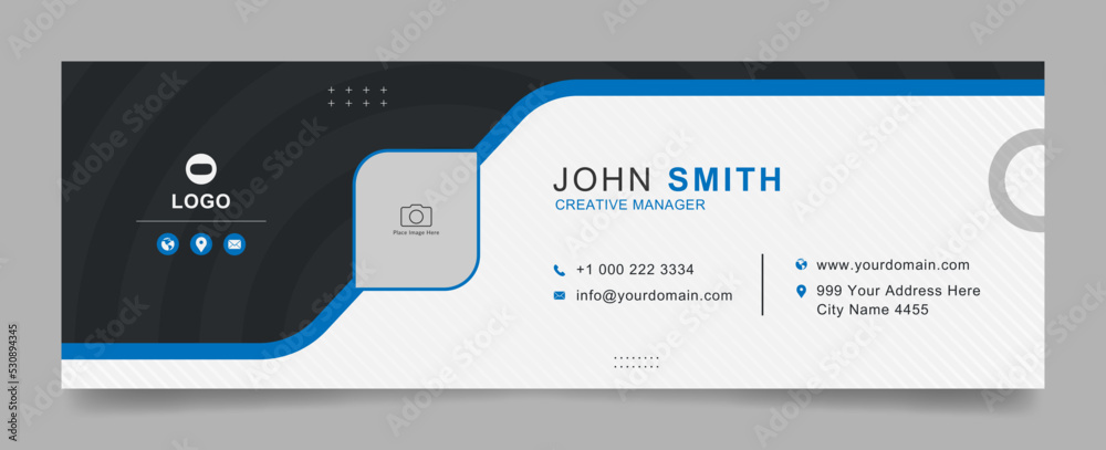 Corporate email signature banner vector template and minimal layout ...