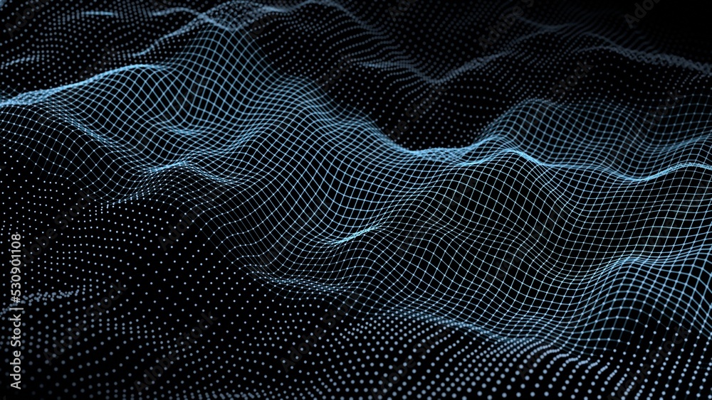blue plexus particles 3d illustration background , minimal polygon animation. Can be used to ...